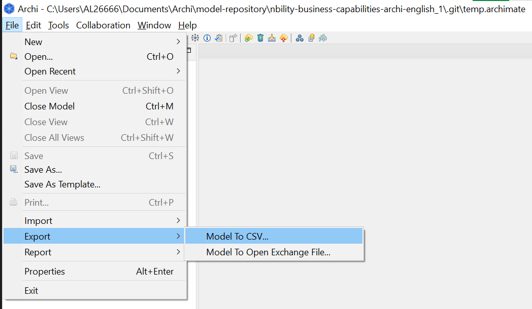 2.2.8. Export to CSV - Nbility Model